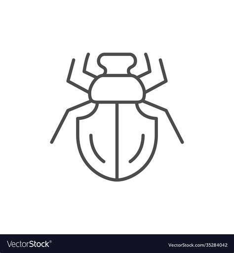 Bug Line Outline Icon Or Insect Concept Royalty Free Vector