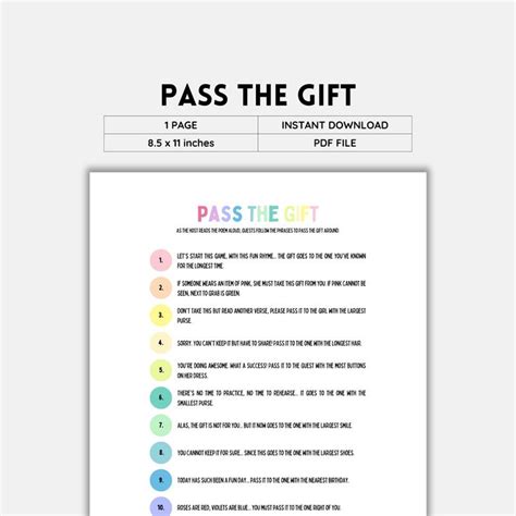 Pass The T Game Printable Party Game Fun And Interactive Group Activity Digital Download