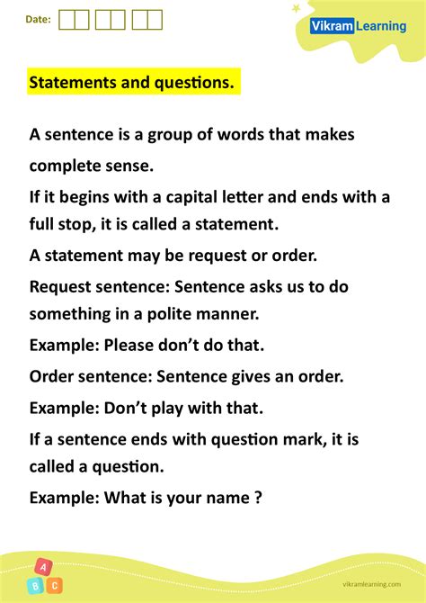 Statement Vs Question Worksheet Question Or Statement Worksheet Newest