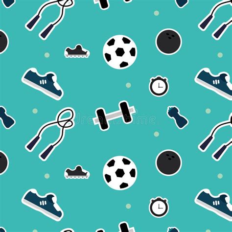Pattern With Gym And Sports Gear Vector Stock Vector Illustration Of