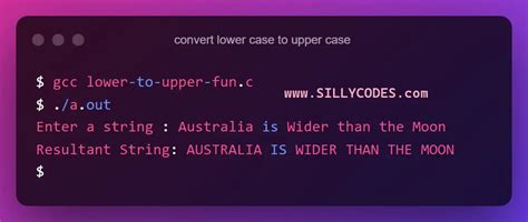 Convert String From Lower Case To Upper Case In C Language