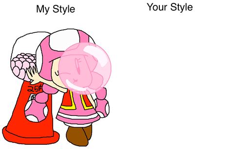 Toadette Blowing Bubble Gum Style Meme By Pokegirlrules On Deviantart