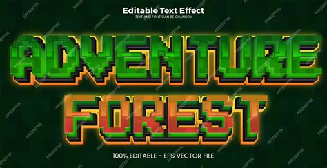 Premium Vector | Adventure forest editable text effect in modern trend style