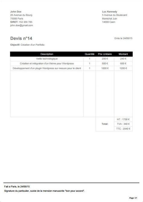 PHP Créer ses devis au format PDF avec html2pdf