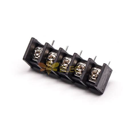 Right Angle Barrier Terminal Block Pin Black Pcb Mount Black Connector