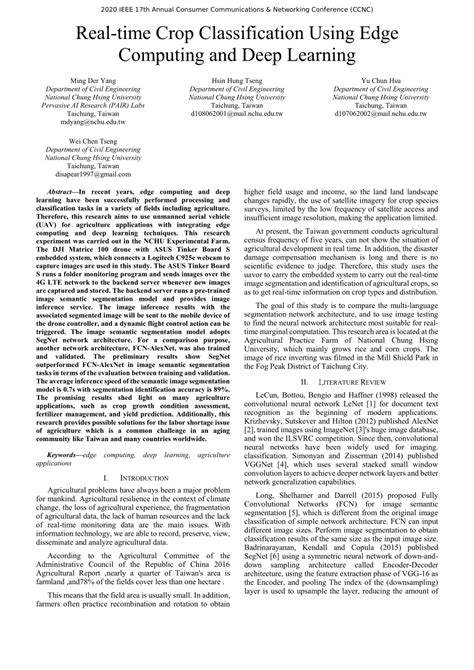 pdf real time crop classification using edge computing and deep learning