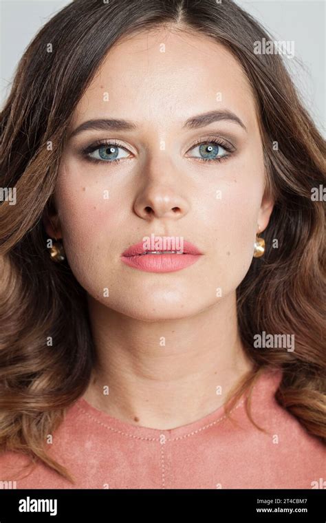 Natural Beauty Beautiful Real Woman Brunette With Clean Fresh Healthy