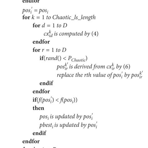 Pseudocode Of Chaoticlocalsearch Download Scientific Diagram