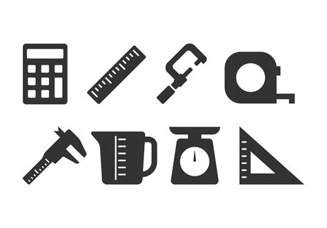Measuring Icon Set 157082 Vector Art At Vecteezy