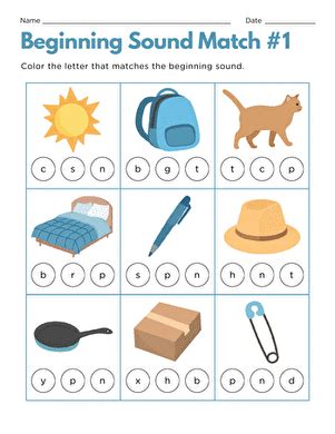Beginning Sound Match 1 Interactive Worksheet
