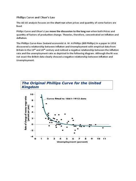 phillips curve and okun s law pdf phillips curve unemployment