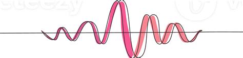 Single Continuous Line Drawing Black Sound Waves Music Audio Frequency Voice Line Waveform
