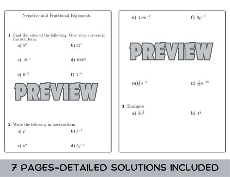 Fractional Exponents Worksheet Rational Exponent Equations