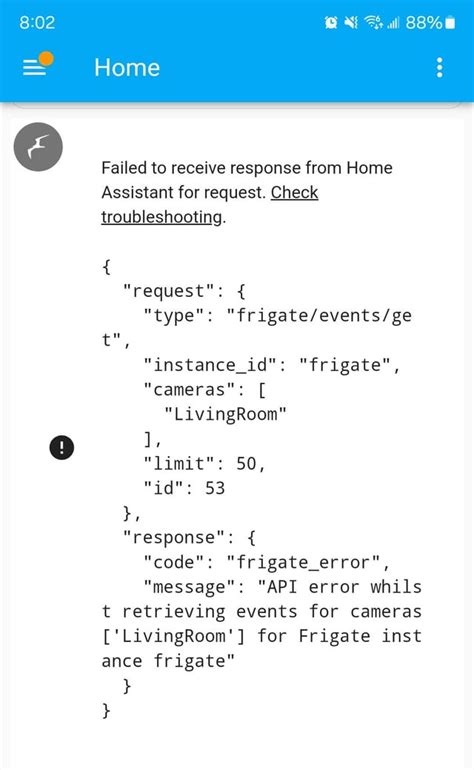 Frigate In Home Assistant Failed To Receive Response Errors Rfrigatenvr