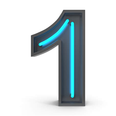 3d Neon Number 1 48897429 Png