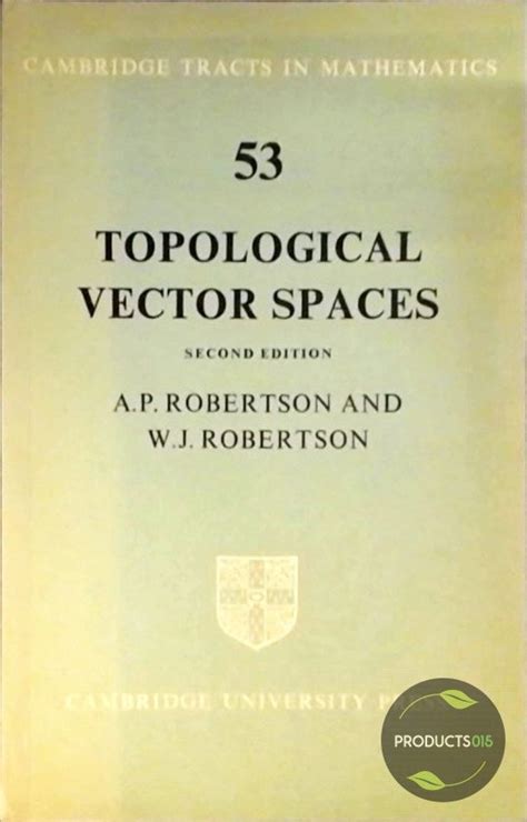 Topological Vector Spaces Robertson 9780521298827 Boeken