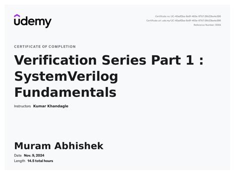 Abhishek Muram On Linkedin Systemverilog Udemy