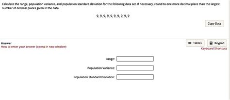 solved calculate the range population variance and population
