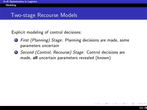 Stochastic And Robust Optimization In Logistics Ppt