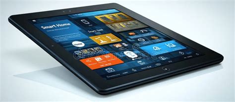 tablet displaying smart home control interface with modern technology