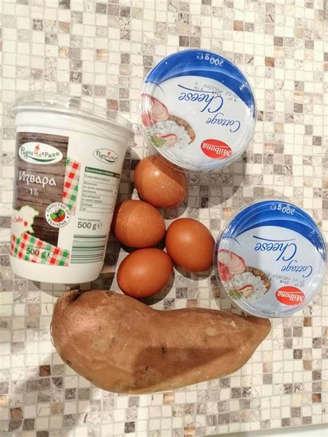 Огретен от сладък картоф и котидж Основни ястия и гарнитури в Зоната