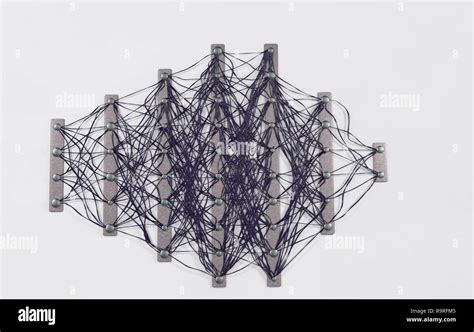 Neural net. Neuron network. Deep learning. Cognitive technology concept. 3d render Stock Photo ...