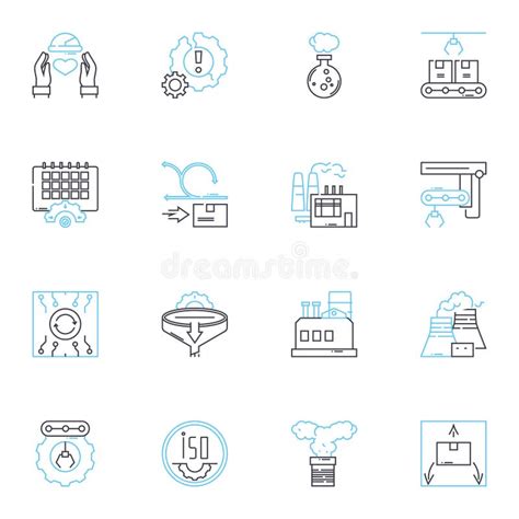Robotic Production Linear Icons Set Automation Precision Efficiency Innovation