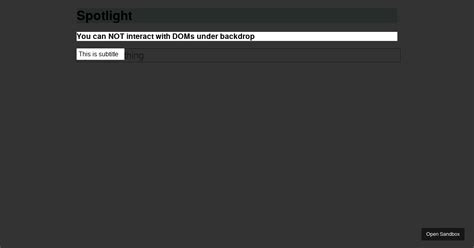 React Spotlight Example Forked Codesandbox