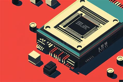 Internal Components Of Computer Bios Chip In Computer Stock Illustration Illustration Of Chip