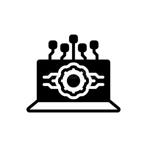 Black Solid Icon For Api Interface Software And Computing Stock Vector Illustration Of