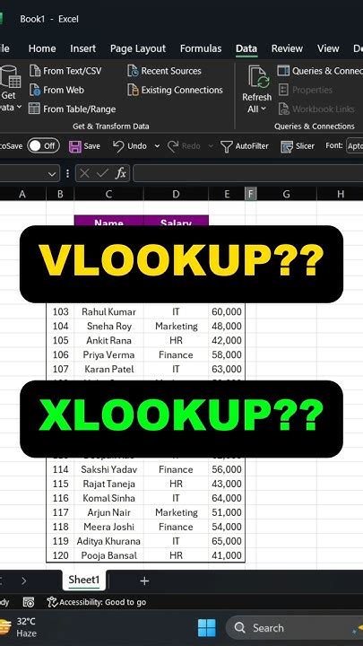 Find Salary By Name In Excel Xlookup Vs Vlookup Explained In 30 Seconds Youtube Find Salary By Name In Excel Xlookup Vs Vlookup Explained In 30 Seconds Youtube