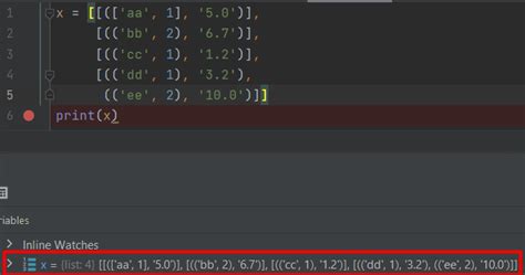 Dont Collapse Nested Liststuples Into In Debugger Make