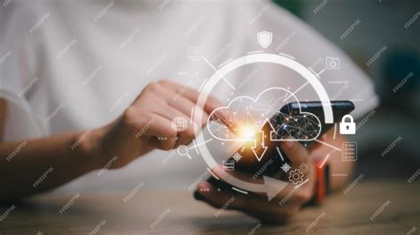 Premium Photo Cloud Computing Downloads And Loading Data Information And Upload It To The