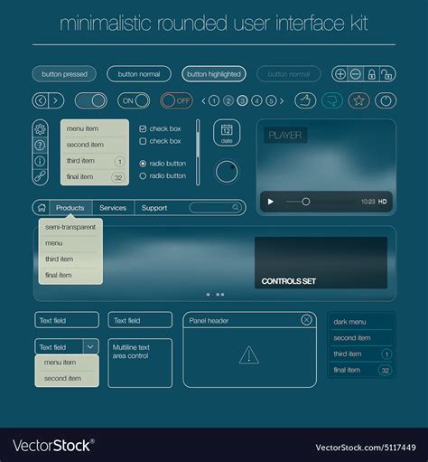 Modern User Interface Screen Template Kit Vector Image