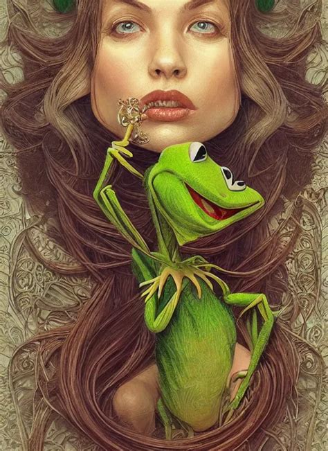 portrait of a gaunt and diseased Kermit the frog, | Stable Diffusion | OpenArt