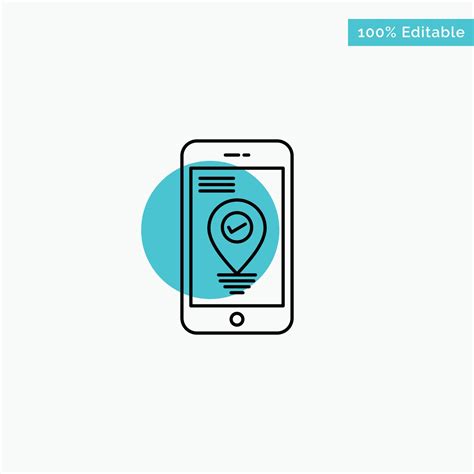 Navigation Location Pointer Smartphone Turquoise Highlight Circle Point