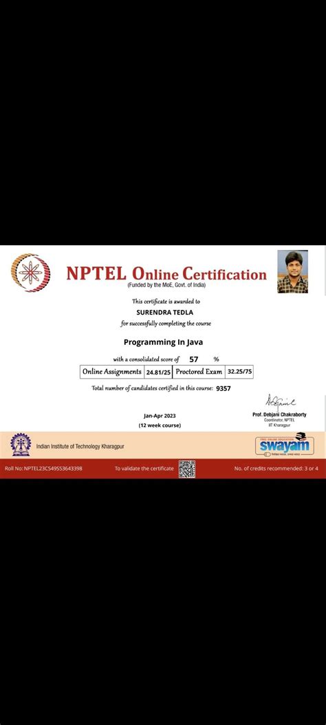 Surendra Tedla On Linkedin Successfully Completed Nptel Course
