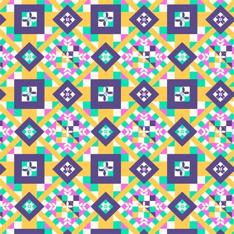 Free Vector Flat Design Colorful Geometric Pattern