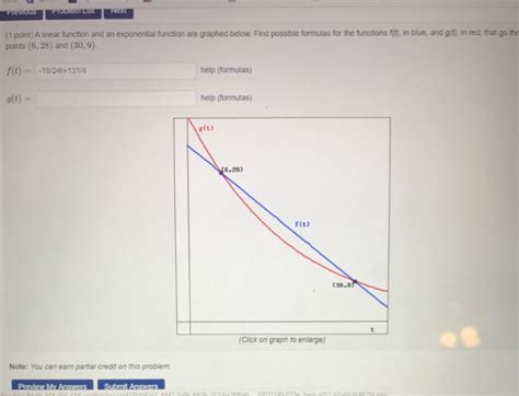 Solved A Linear Function And An Exponential Function Are Chegg