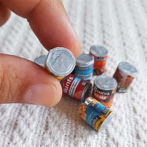 Miniature 14 Food Cans Mixed Templates Groceries Etsy