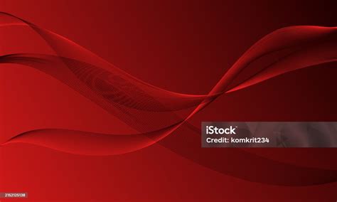 Red Lines Wave Curves With Smooth Gradient Abstract Background Stock Illustration Download