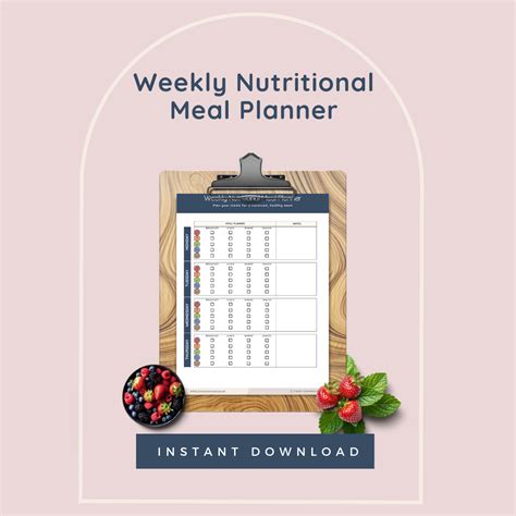 Free Download Weekly Nutritional Meal Planner Stacey Chapman