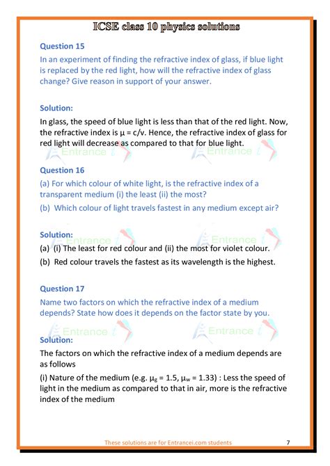 Refraction Of Light At Plane Surfaces ICSE Class 10 Physics