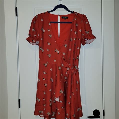 Lea And Viola Dresses Lea Viola Orange Wrap Sundress With Ruffled Hem Poshmark