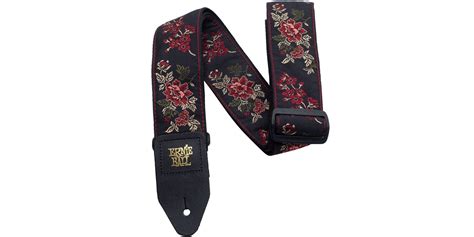 Ernie Ball Jacquard Guitar Strap Red Rose Uk
