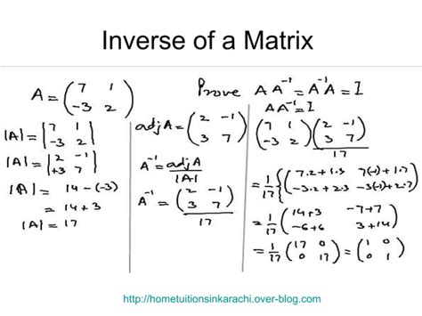 inverse of matrix transpose of matrix adjoint metric maths solution