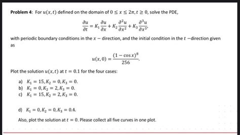 Solved Problem For U X T Defined On The Domain Of Chegg