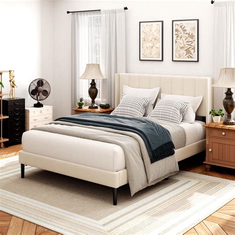 Sismplly Queen Bed Frame With Headboardbed Frame Queen Size Vertical