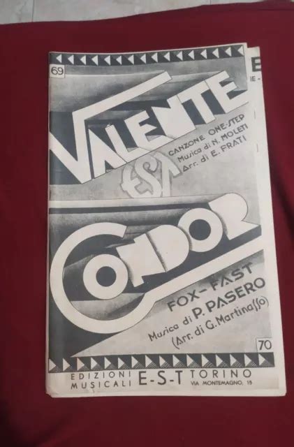 Valente Di N Moleti E Frati Condor Di P Pasero Arr Di G Martinasso Eur 8 00 Picclick It