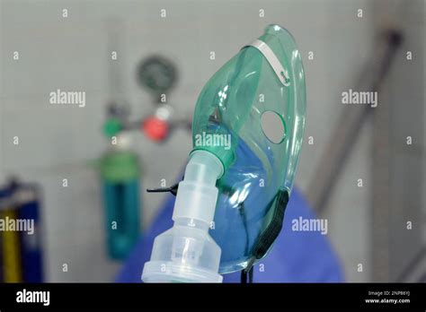 A Nebulizer Or Nebuliser Mask That Is Connected To Oxygen Cylinder Or A